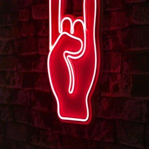 Rock N Roll Sign Neon Sign Wall Decor - Handmade Custom Red Neon - Rock ...