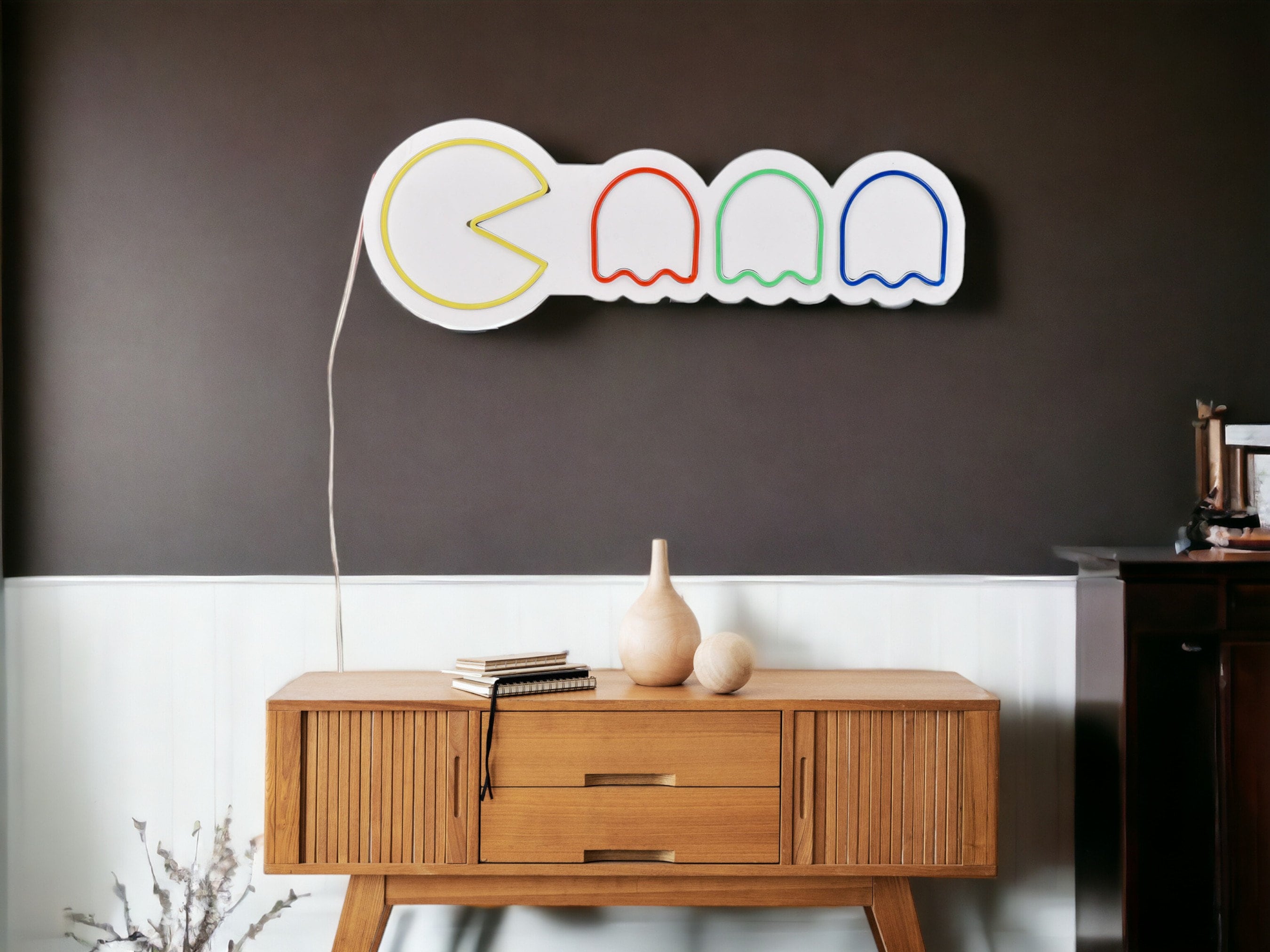 Arcade Neon Wall Decor Handmade Custom Neon Arcade Sign Led Light Ghost ...