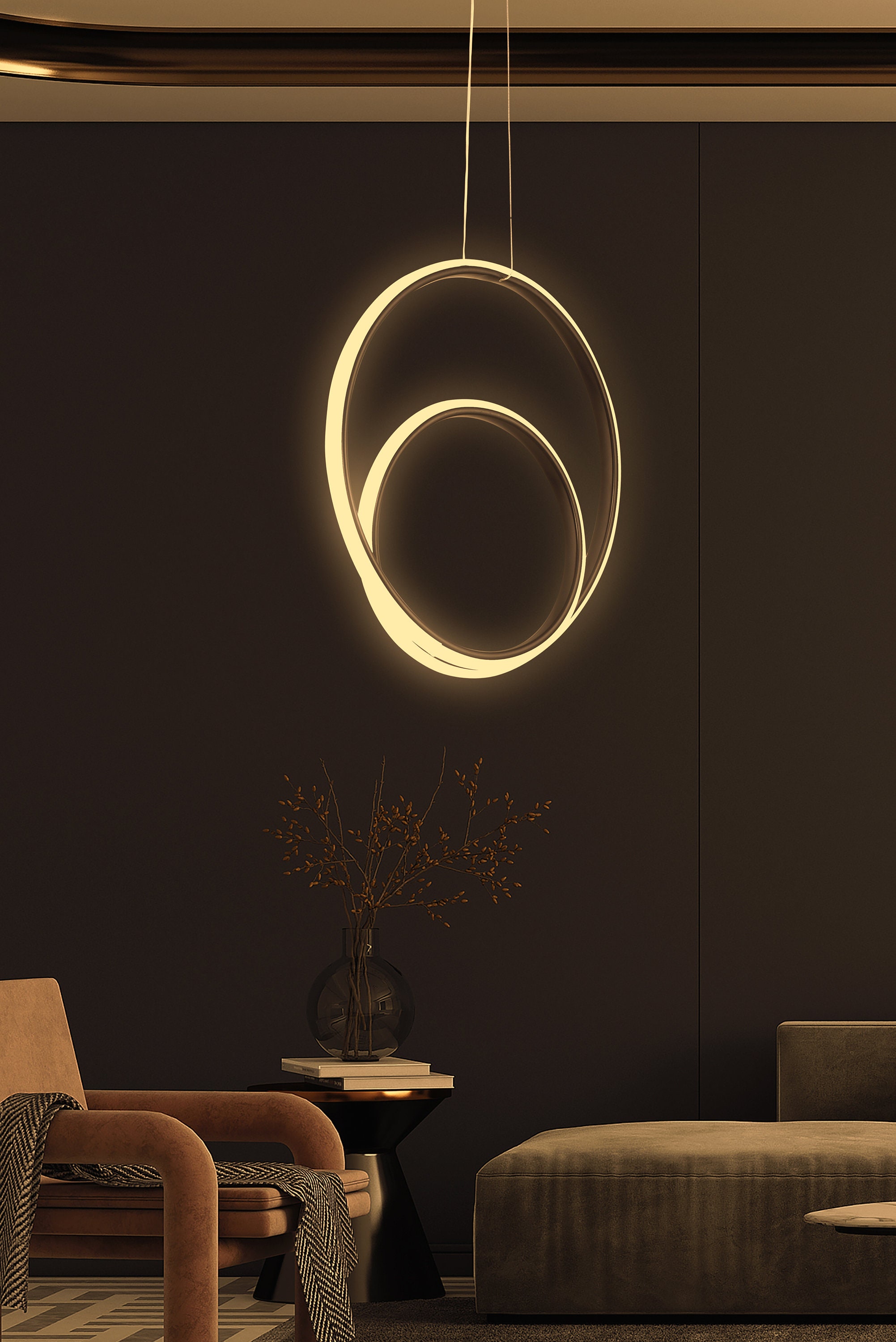 Geminorus Modern Led Chandelier Adjustable Modern Chandelier Black ...