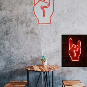 Rock N Roll Sign Neon Sign Wall Decor - Handmade Custom Red Neon - Rock ...