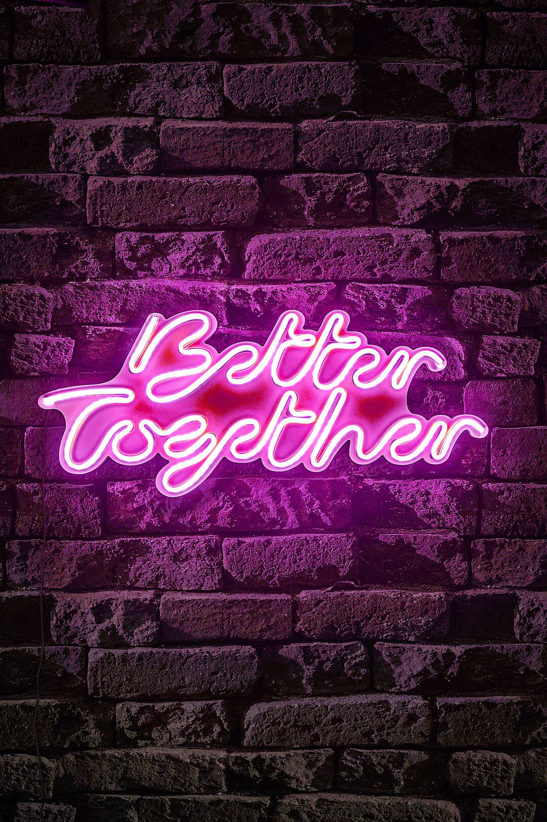 Better Together Neon Sign Wall Decor Custom Handmade Neon - Etsy