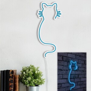 Cat Led Neon Sign Wall Decor - Handmade Custom Neon - Bedroom Decor ...