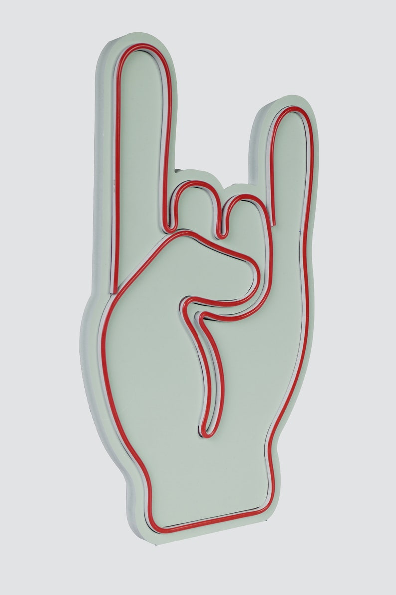 Rock N Roll Sign Neon Sign Wall Decor Handmade Custom Red Neon Rock N ...