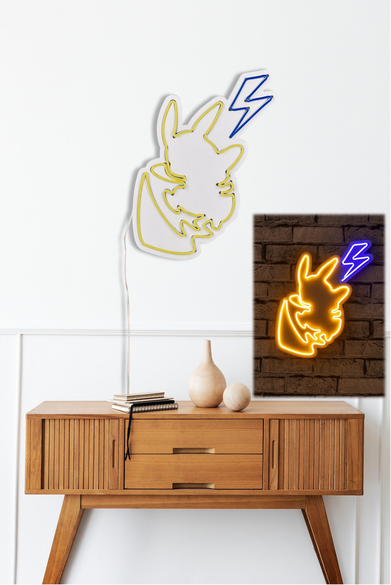 Pikachu Neon Sign Wall Decor Handmade Custom Neon Pokemon Neon Sign ...