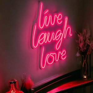 Live Laugh Love Neon Sign Wall Decor Handmade Custom Pink Neon Live ...