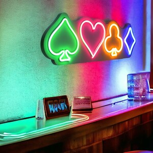 Poker Neon Sign for Wall Decor Handmade Custom Neon Poker Led Poker ...