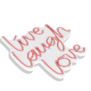 Live Laugh Love Neon Sign Wall Decor Handmade Custom Pink Neon Live ...