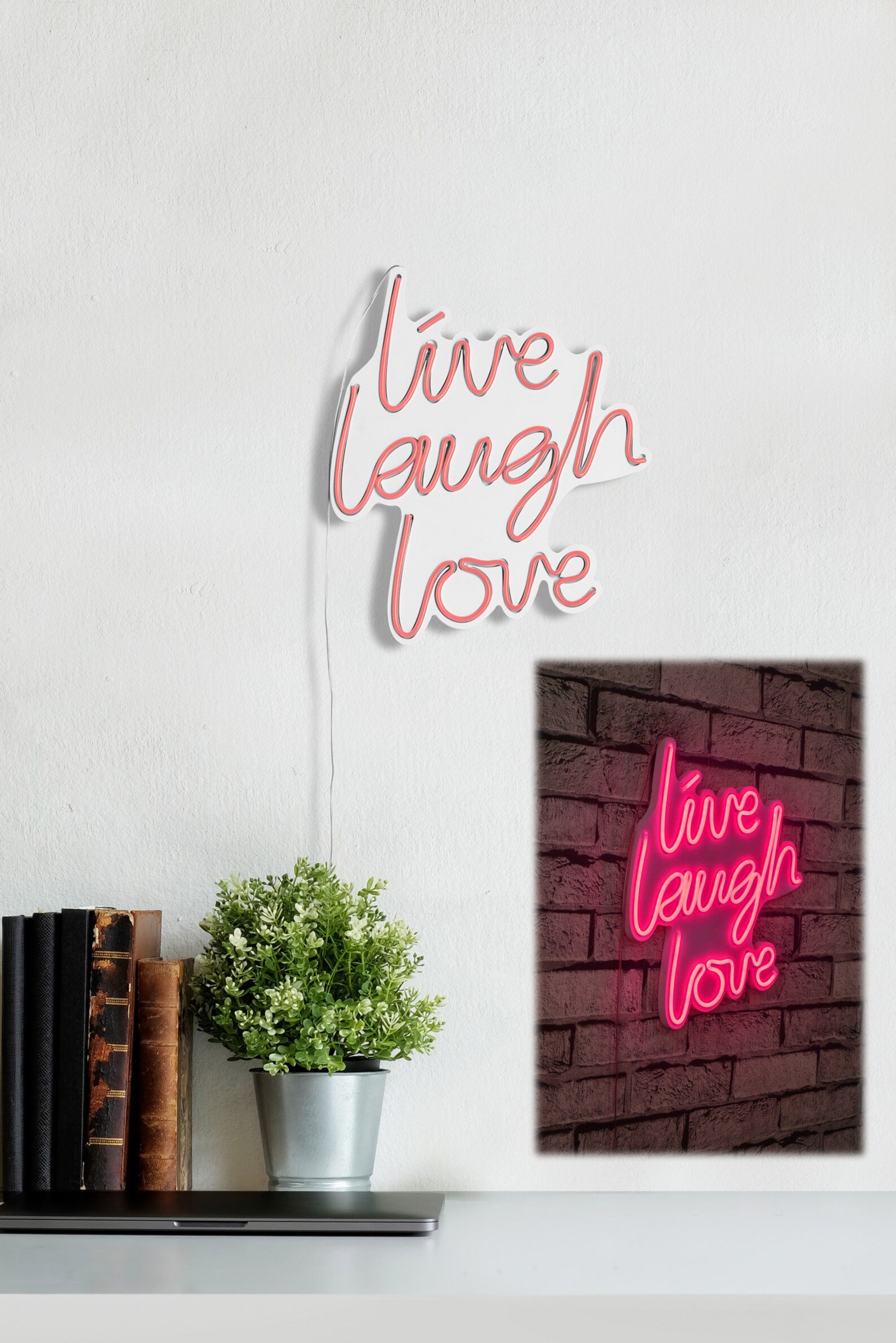 Live Laugh Love Neon Sign Wall Decor Handmade Custom Pink Neon Live ...