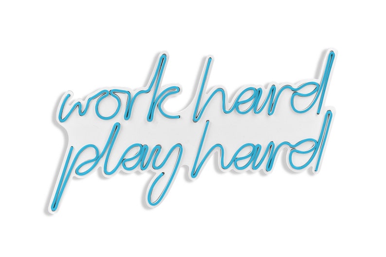 Motivational Neon Wall Decor Handmade Custom Neon Work Hard Play Hard ...
