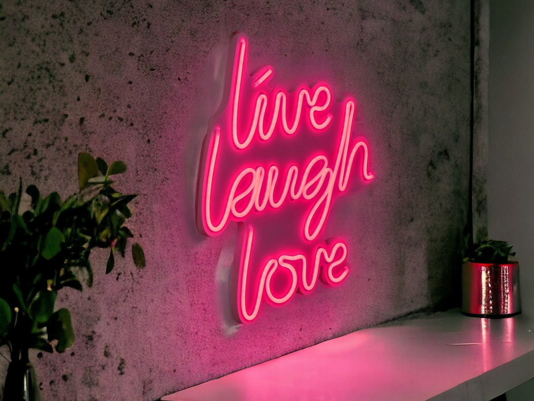 Live Laugh Love Neon Sign Wall Decor Handmade Custom Pink Neon Live ...
