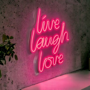 Live Laugh Love Neon Sign Wall Decor Handmade Custom Pink Neon Live ...
