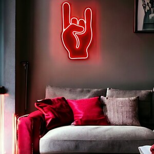 Rock N Roll Sign Neon Sign Wall Decor - Handmade Custom Red Neon - Rock ...