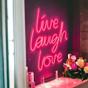 Live Laugh Love Neon Sign Wall Decor Handmade Custom Pink Neon Live ...