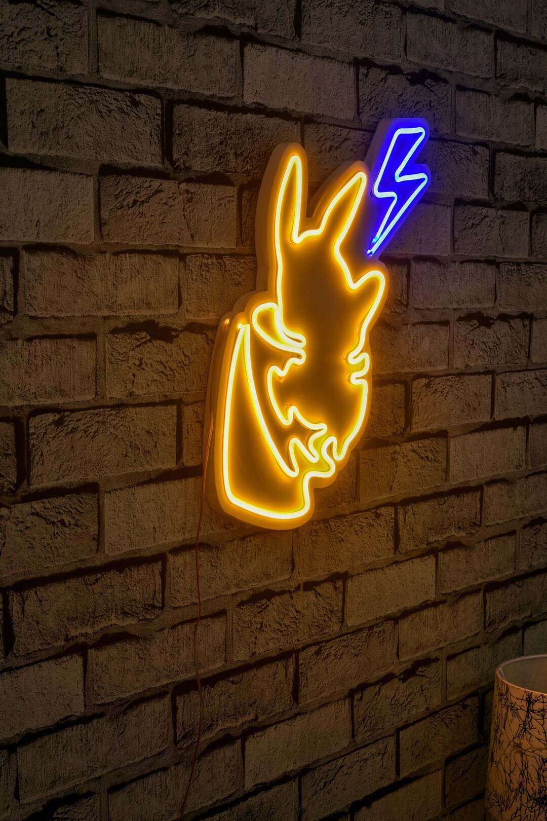 Pikachu Neon Sign Wall Decor Handmade Custom Neon Pokemon Neon Sign ...