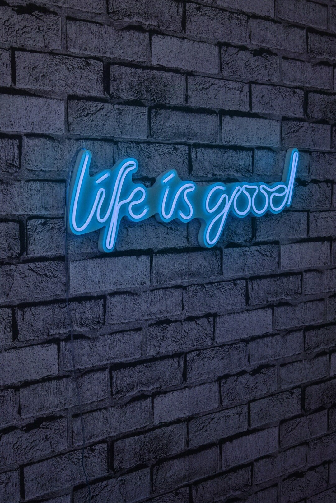 Life is Good Neon Sign for Wall Decor - Handmade Custom Neon Blue ...