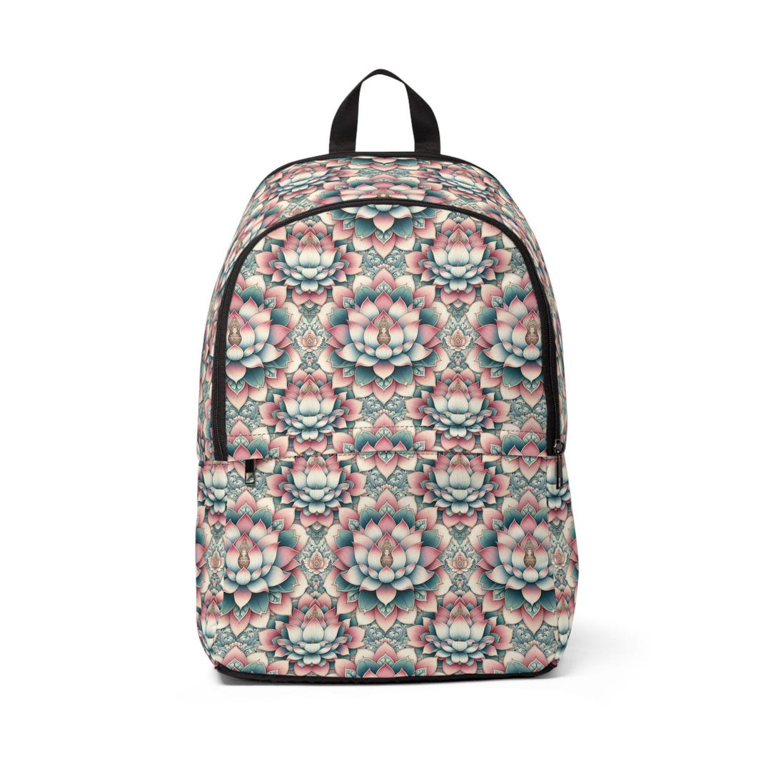Fabric Backpack Lotus Flower Design - Etsy