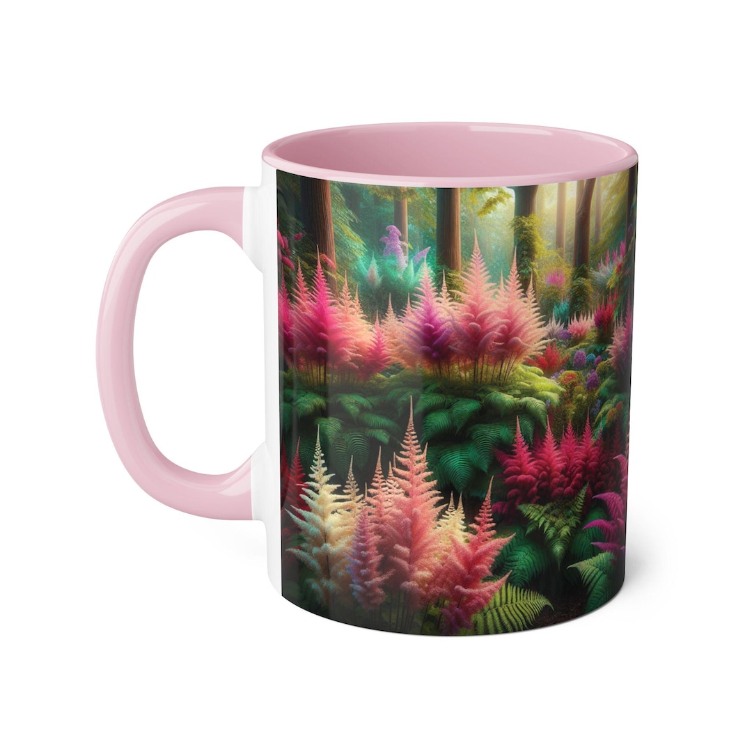 Astilbe Floral Mug: Botanical Ceramic Coffee Cup, Gift for Gardeners - Etsy