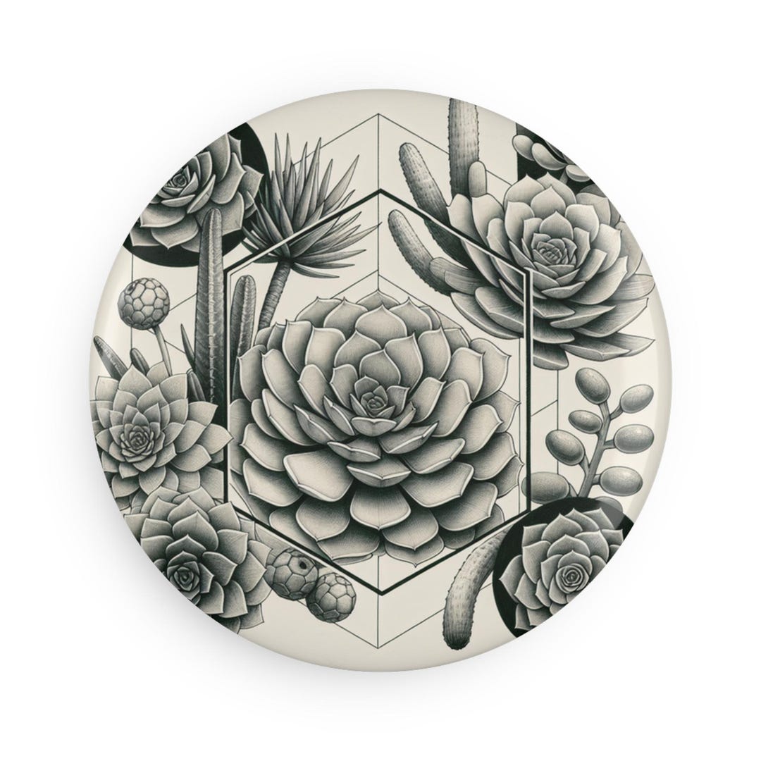 Succulent Garden Button Magnet Set - Round Decorative Magnets - Etsy