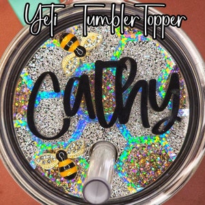 Bumblebee Custom YETI Mug Tumbler Name Tag Honeycomb, Bee, Name Topper ...
