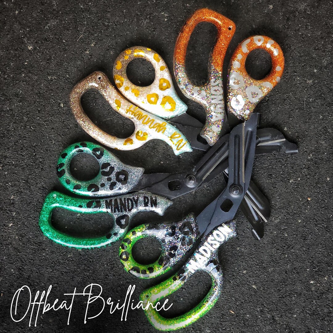 Custom Medical Trauma Shears, Glitter Leopard, EMT EMS Medic Student ...