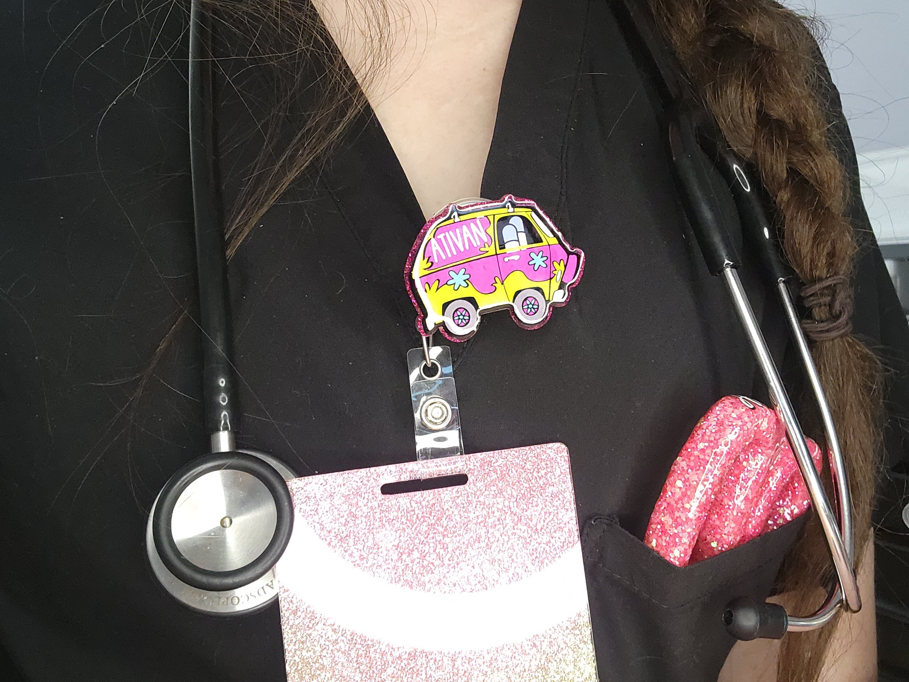 Nurse Badge ID Holder | Ativan | Van Bus | Nurse Badge Reel | Doctor ...