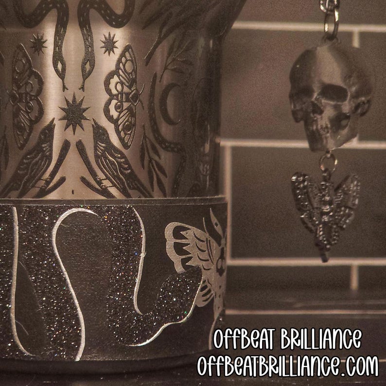 Deadly Damask Stanley Tumbler Bow, Gothic Halloween Stanley Straw Bow ...