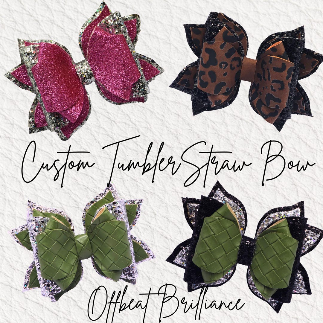 Tumbler Bow Topper, Straw Bow Tumbler Topper, Personalized Bow for ...