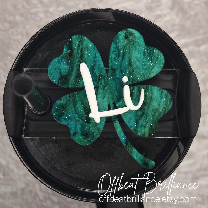 Stanley Name Plate, Tumbler Straw Bow, Green Shamrock Stanley, St ...