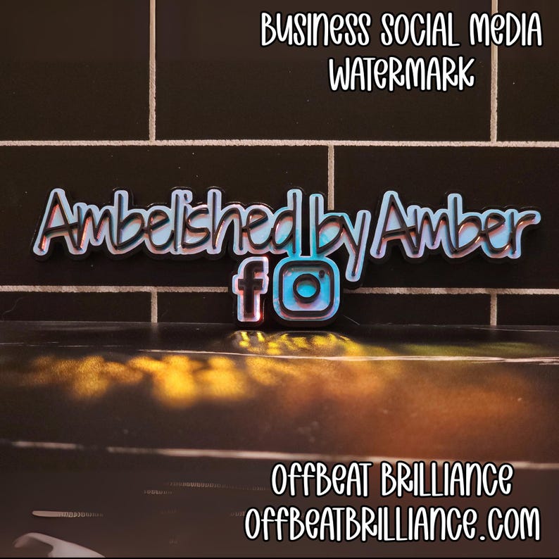 Acrylic Social Media Sign, Acrylic Watermark, Hashtag, Username, Photo ...