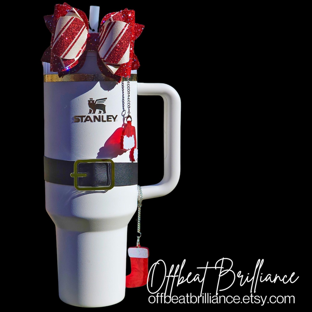 Stanley Name Plate, Tumbler Bow, Stanley Straw Charm, Candy Cane Name ...