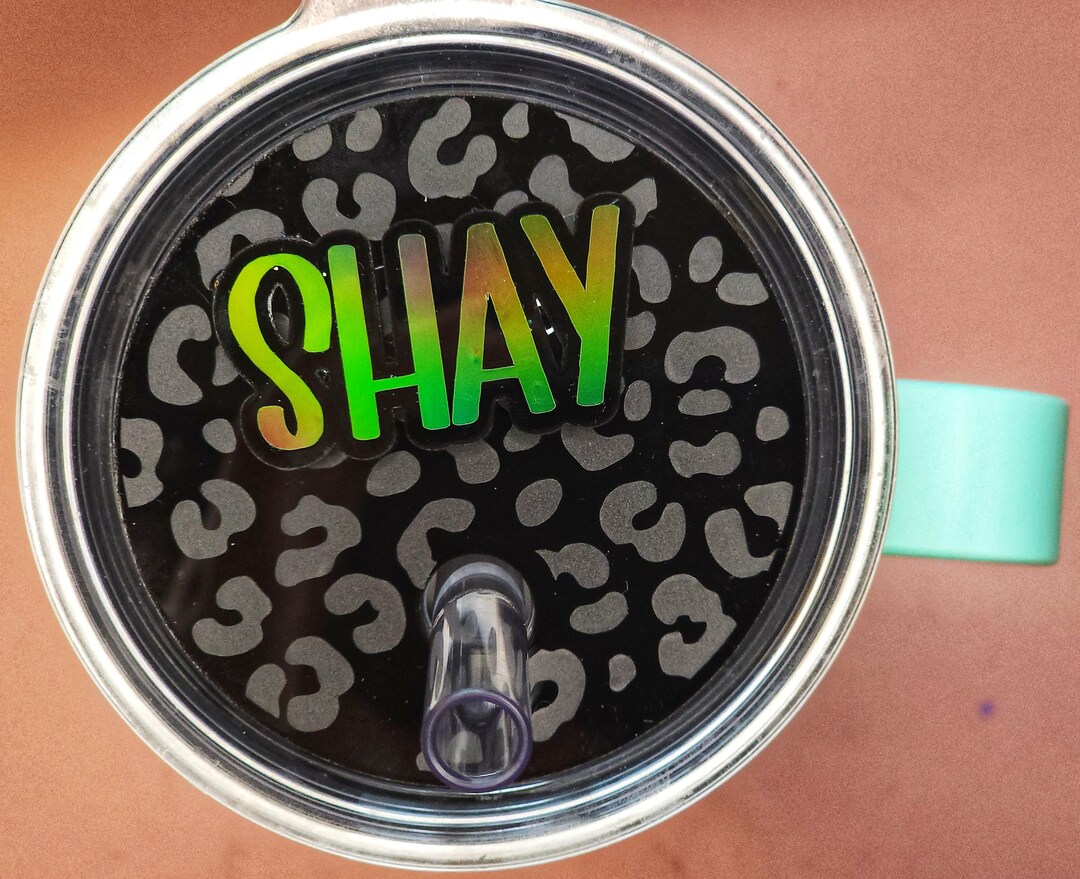 Custom YETI Mug Tumbler Name Tag – Leopard Name Topper, Personalized ...