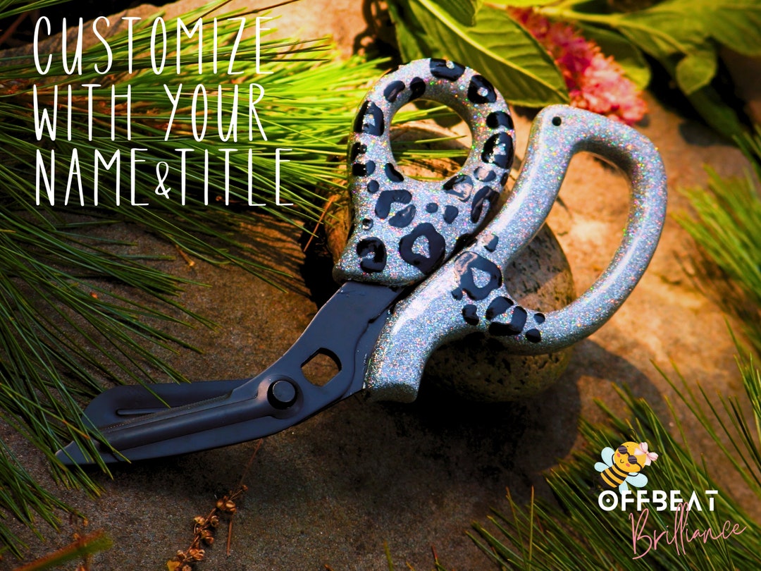 Custom Medical Trauma Shears, Glitter Leopard, EMT EMS Medic Student ...