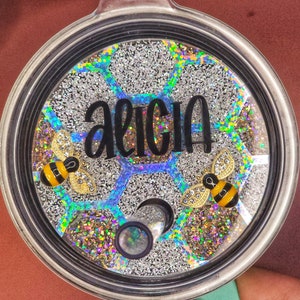 Bumblebee Custom YETI Mug Tumbler Name Tag Honeycomb, Bee, Name Topper ...