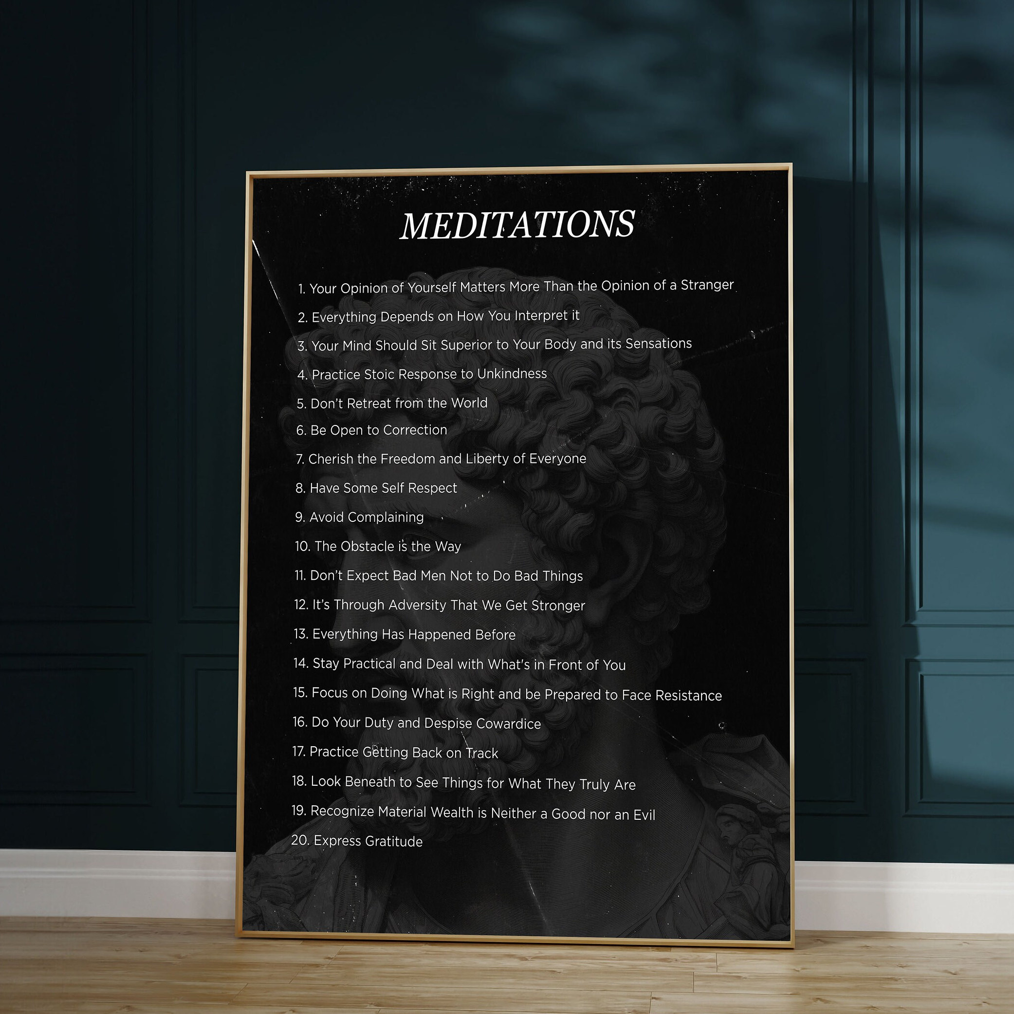 Meditations Marcus Aurelius Poster Stoic Art Philosophy - Etsy
