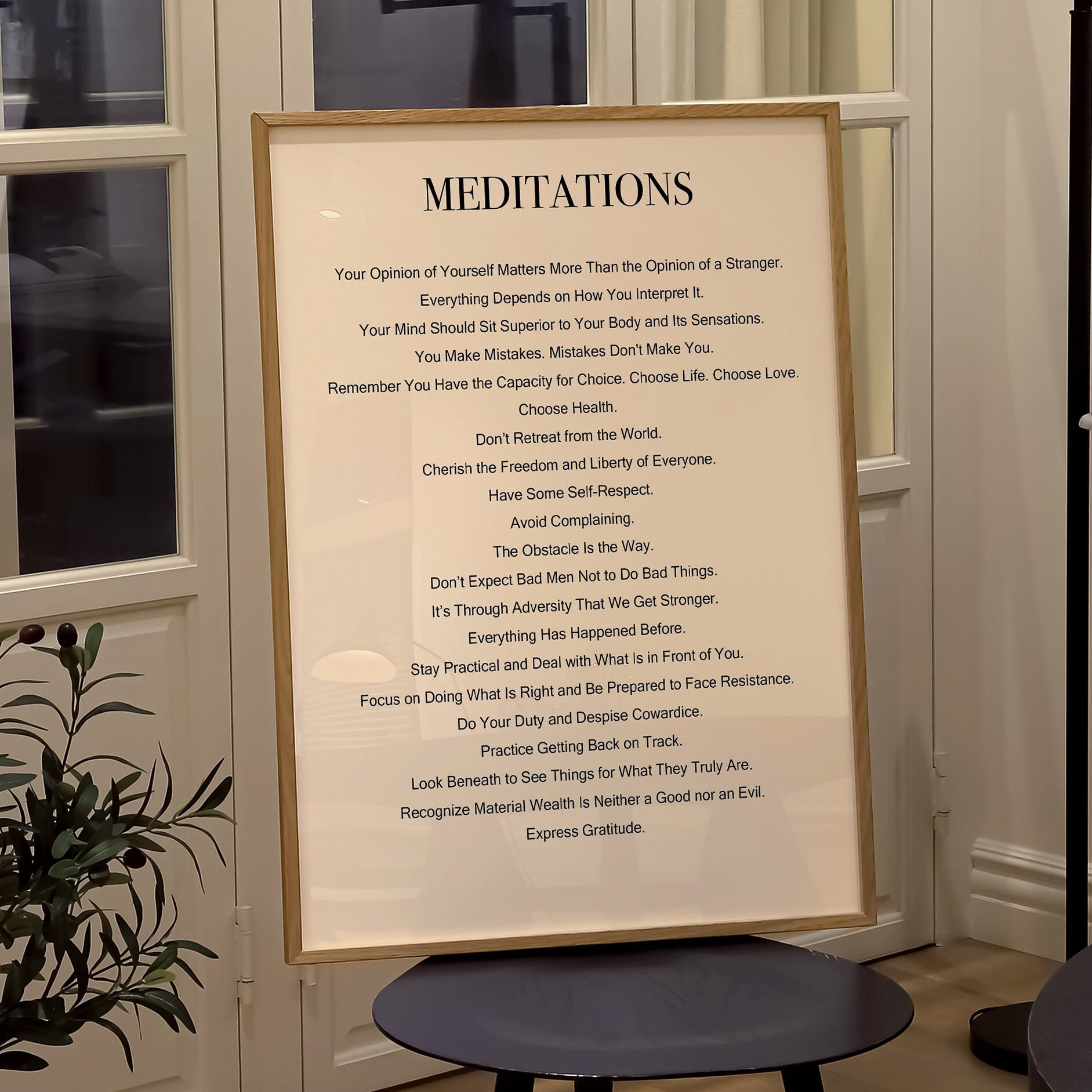 Meditations Marcus Aurelius Poster, Bathroom Poster, Stoic Art ...