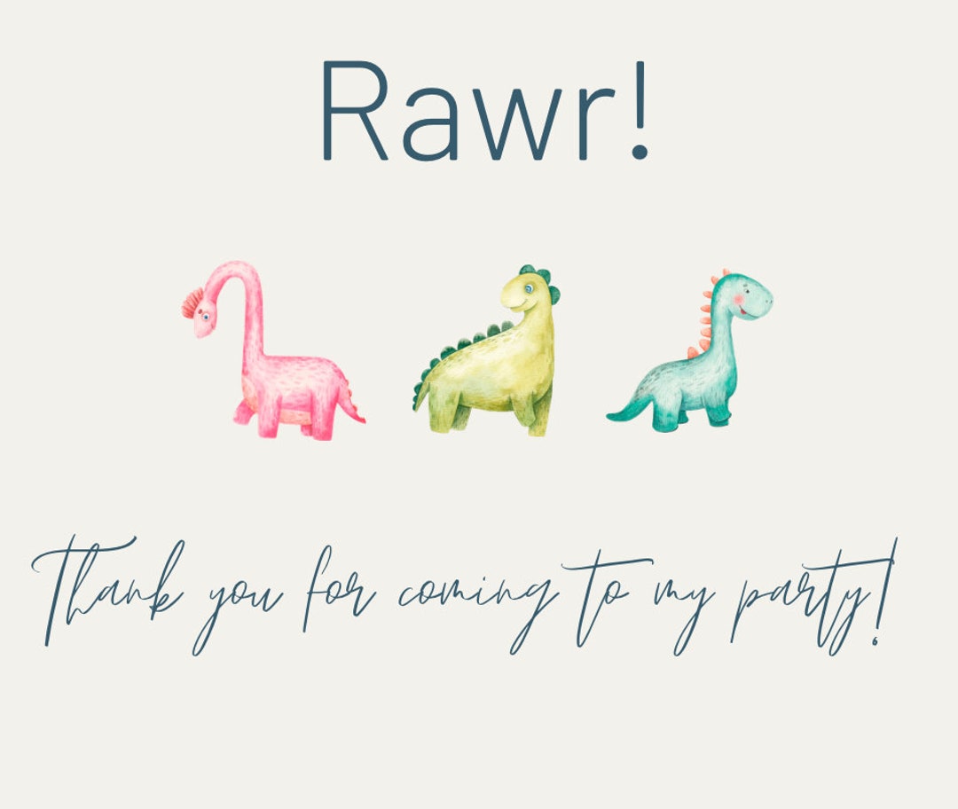 Dino Thank You Template - Etsy