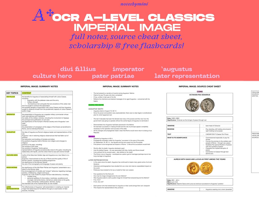 A* A Level Imperial Image OCR Classical Civilisation Notes | Notes ...