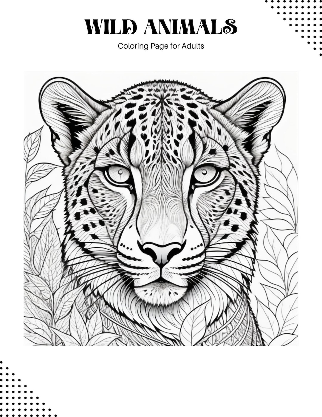 Adult Coloring Pages Coloring Pages Wild Animals Lion - Etsy