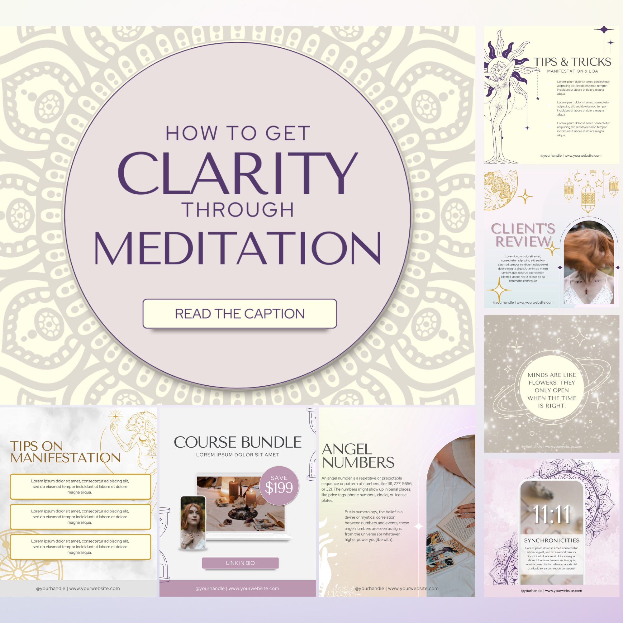 Spiritual Instagram Post Template, Spiritual Coach, Mystical Instagram ...