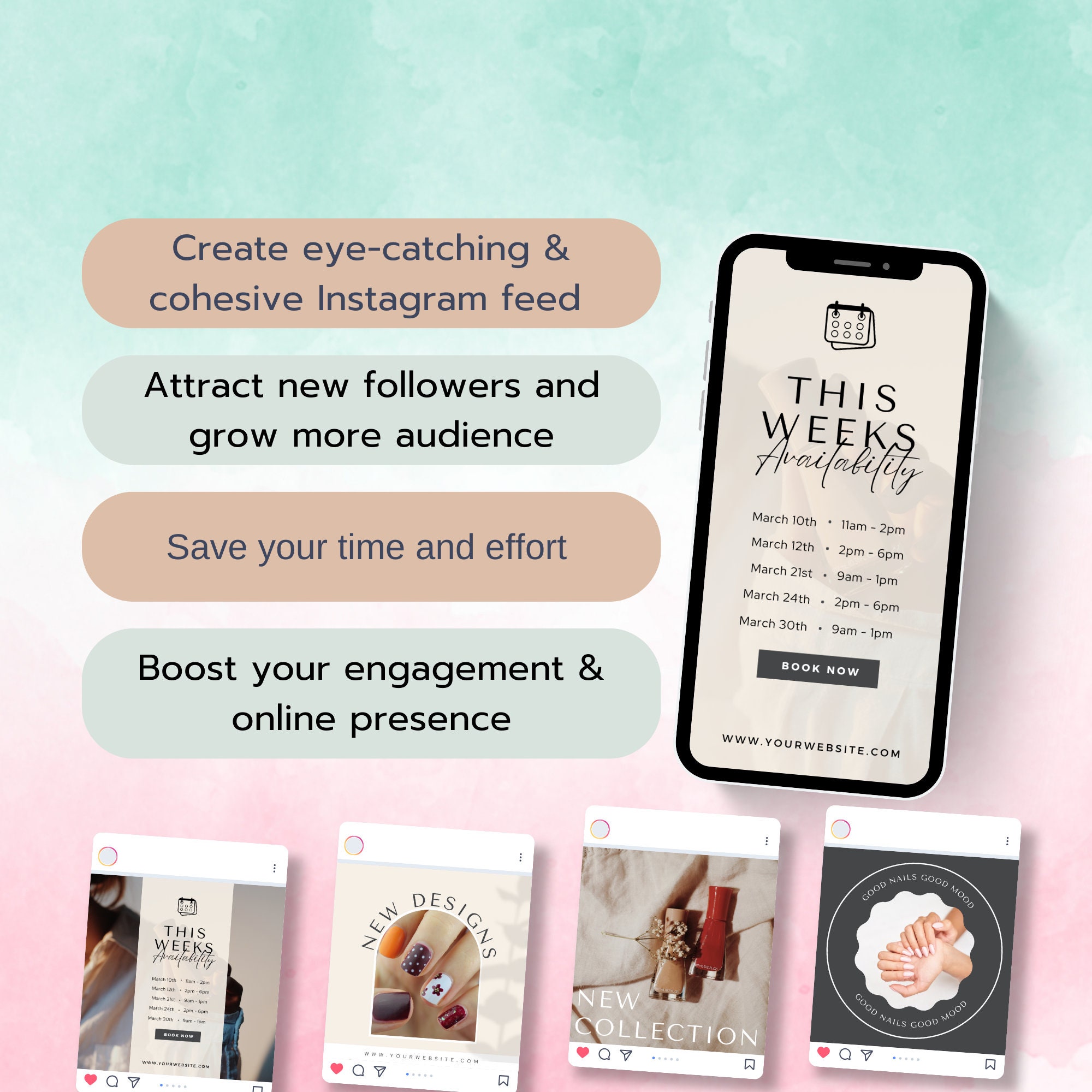 Nail Tech Instagram Post, Nail Tech Marketing Content, Nail Technician ...