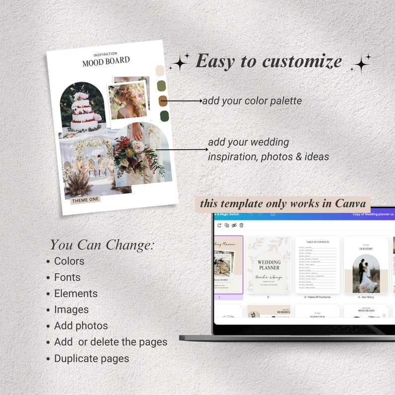 Wedding Digital Planner Editable Wedding Template Canva Wedding ...