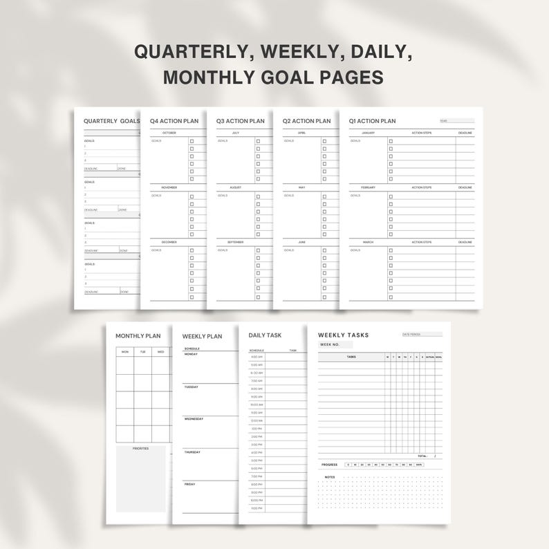 Printable Goal Planner: 90-day & Weekly Tracker (PDF) - Etsy