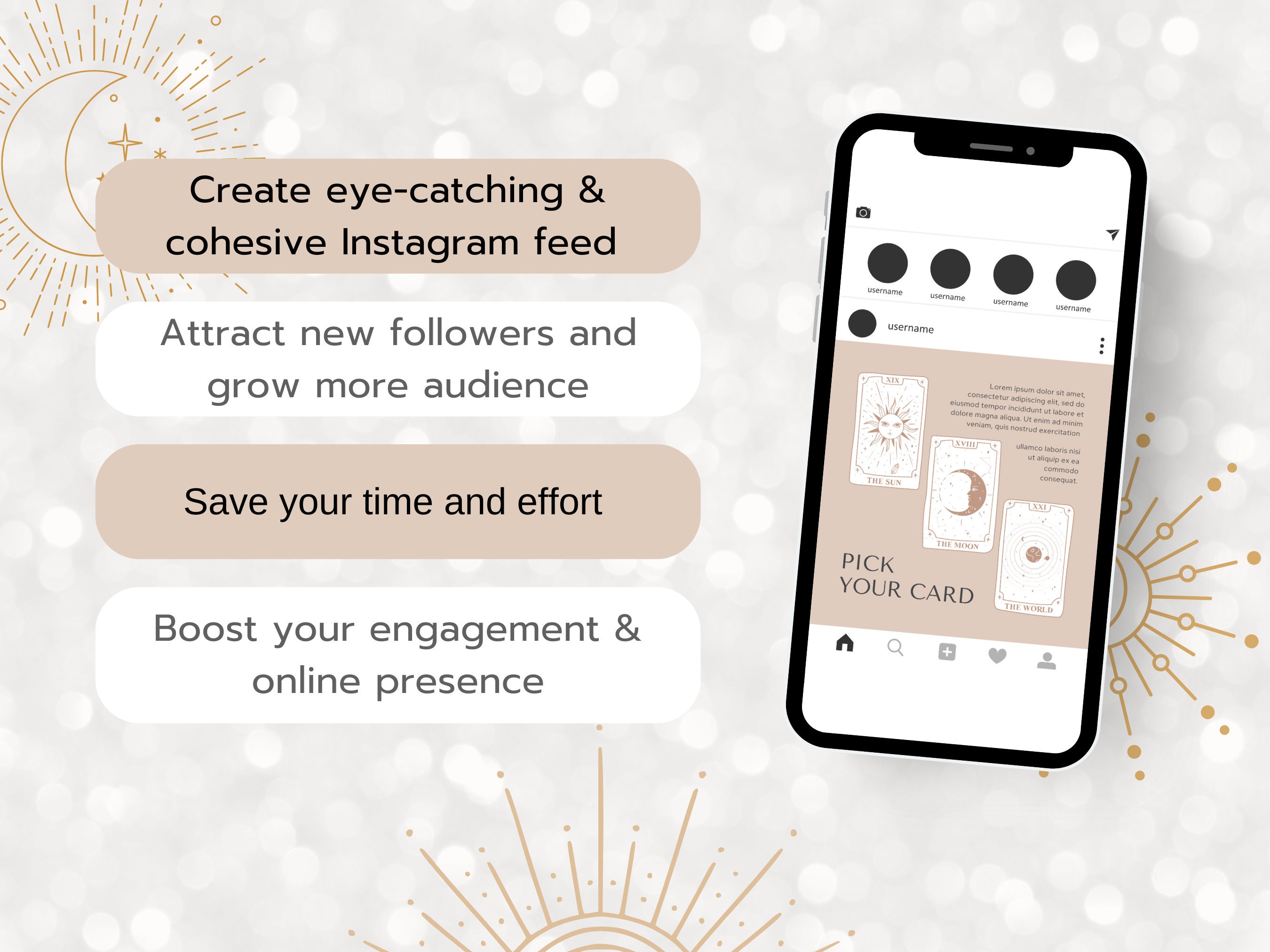 50 Spiritual Instagram Post Templates: Healing, Astrology (canva ...