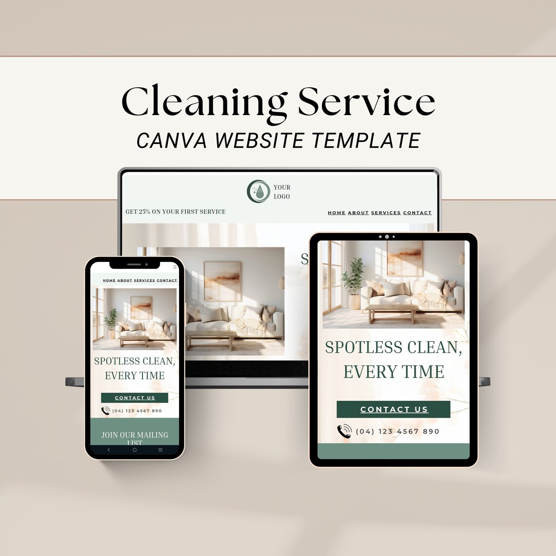 Cleaning Service Website Template Commercial Cleaning Business Editable ...