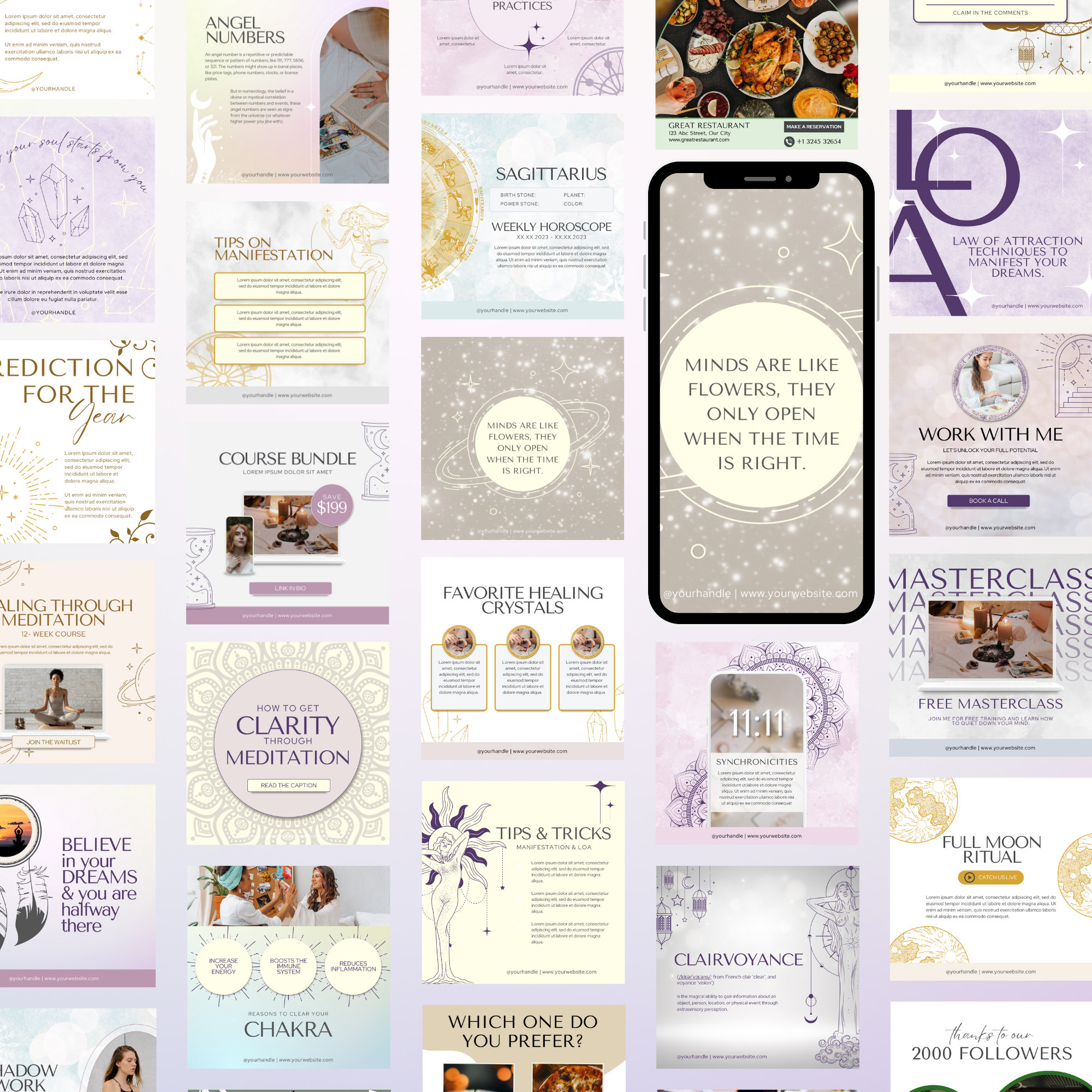 Spiritual Instagram Post Template, Spiritual Coach, Mystical Instagram ...
