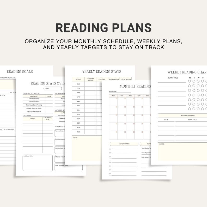 Reading Journal Printable Book Tracker Journal, Reading Log Bookshelf ...