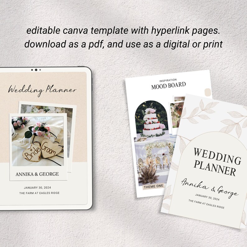 Wedding Digital Planner Editable Wedding Template Canva Wedding ...