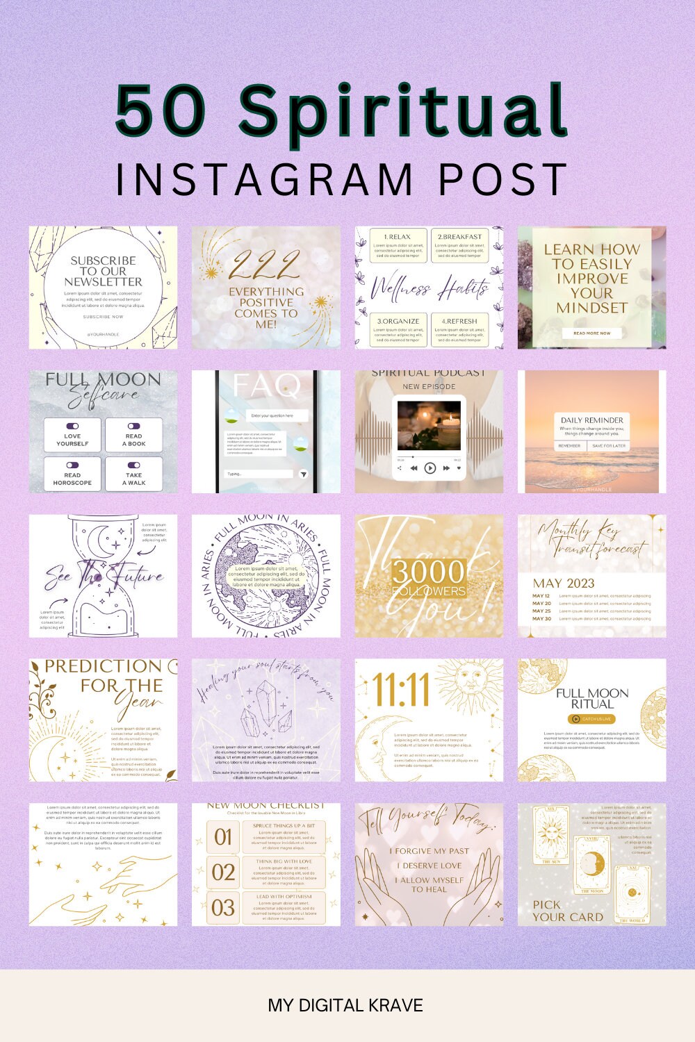 Spiritual Instagram Post Template, Spiritual Coach, Mystical Instagram ...