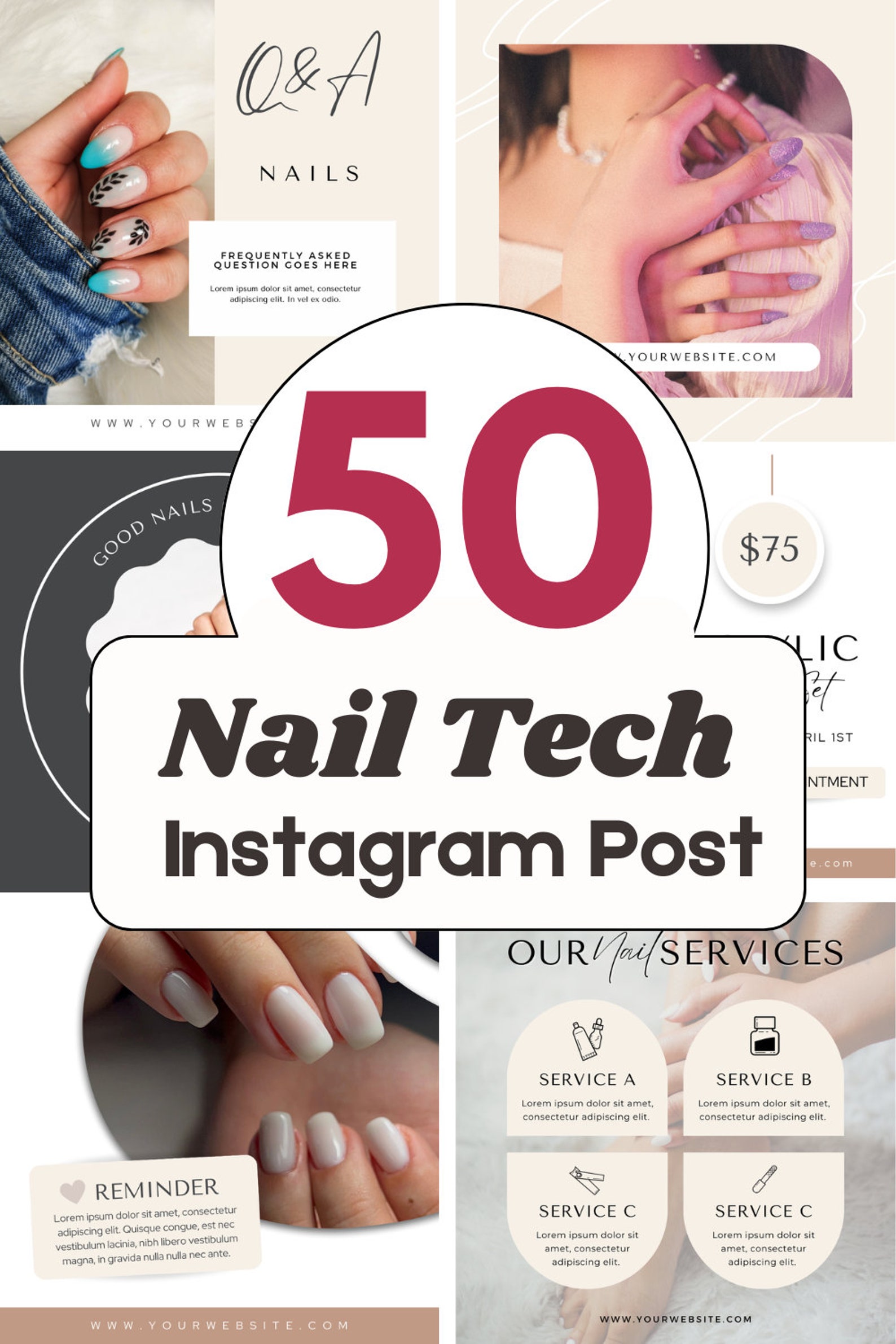 Nail Tech Instagram Post, Nail Tech Marketing Content, Nail Technician ...