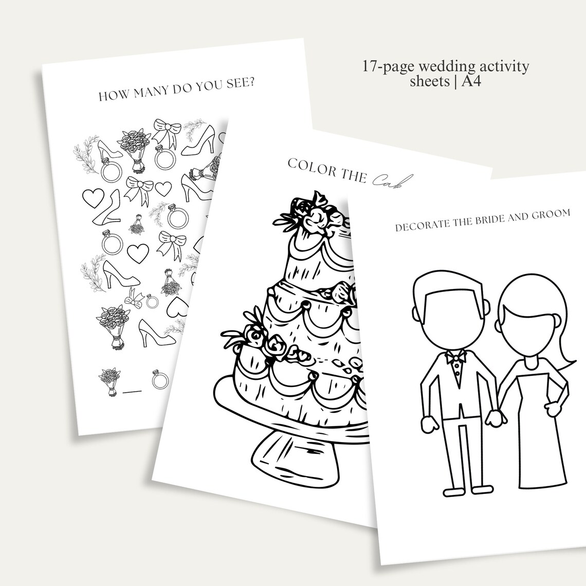 Kids Wedding Activity Book for Children Wedding Coloring Page Preschool ...